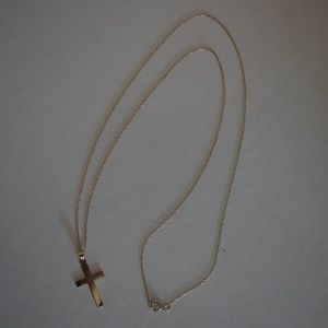 Jewelry | 14ky Gold Cross Pendant W18 Baby Rope Chain | Poshmark